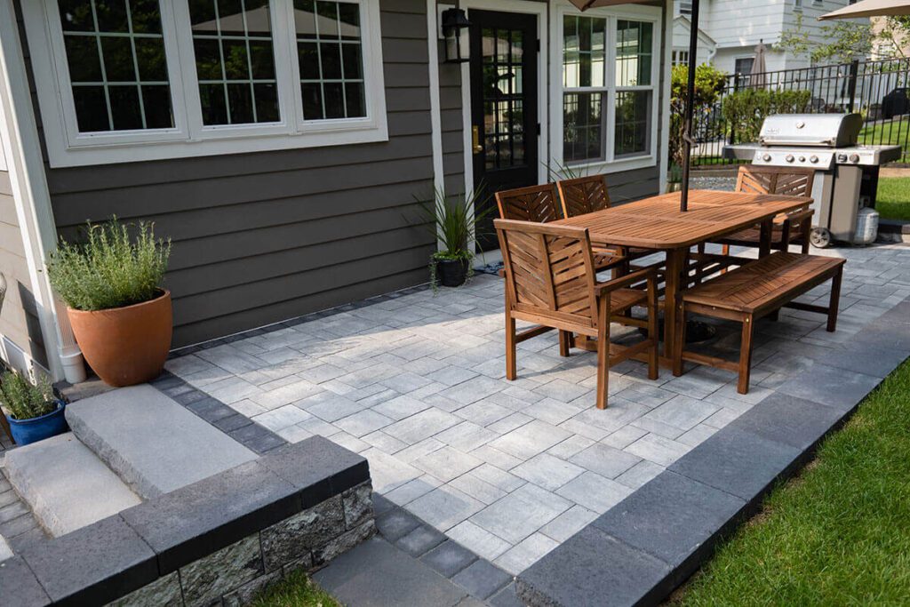 Two-Tiered Patio for Dining and Entertaining - Landscape Solutions